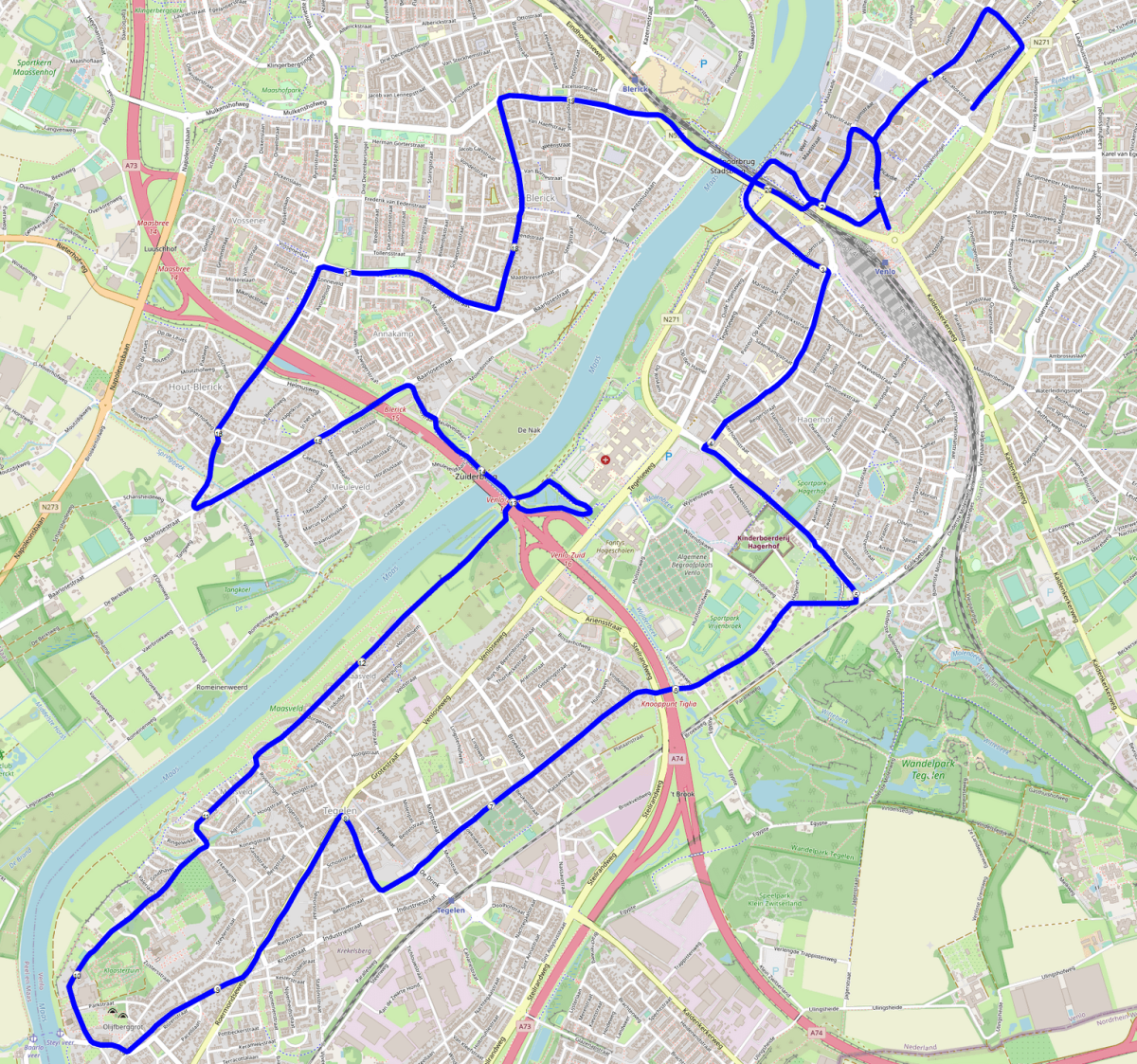 Strecke Venloop 2026